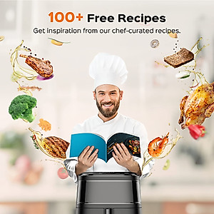 Dreo Air Fryer Pro Max, 11-in-1 Digital Air Fryer Oven Cooker with 100 Recipes, Visible Window, Supports Customerizable Cooking, 100℉ to 450℉, LED Touchscreen, Easy to Clean, Shake Reminder, 6.8QT