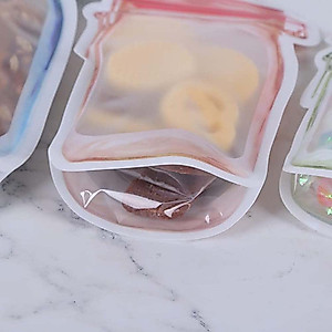 Reusable Mason Bottle Ziplock Bags, 10/20/40/80mason jar ziplock bags, Food Storage Fresh and Leak Proof Bags for Kitchen Camping Picnic Organizer (10Pcs)