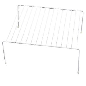 YBM Home White Wire Cabinet Helper Shelf Organizer and Storage Rack Helper for Kitchen, Expandable Kitchen Counter and Cabinet Shelf (1, 16"L x 9.75"W x 5.5"H)