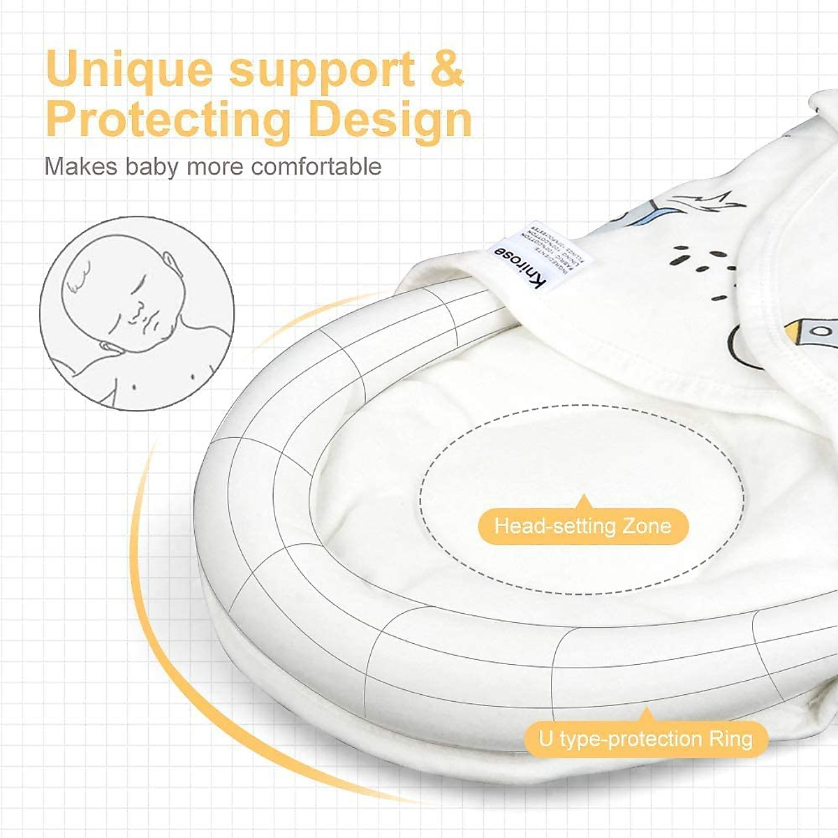 Knirose Baby Swaddle Blankets, Unisex Baby Blanket Wrap for Newborn Baby Boys Girls, Skin Friendly Wearable Swaddle Sleep Sack Made of Combed Cotton (Planet, White, 0-3 Months)