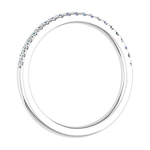 14K White Gold Half Eternity Diamond Wedding Band Ring for Women (0.15 Carat) (Ring Size 6.25) (I1-I2 Clarity)