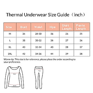Womens Thermal Underwear Set Long Johns Base Layer Fleece Lined Top and Bottom Thermals Sets Loungewear Black Medium