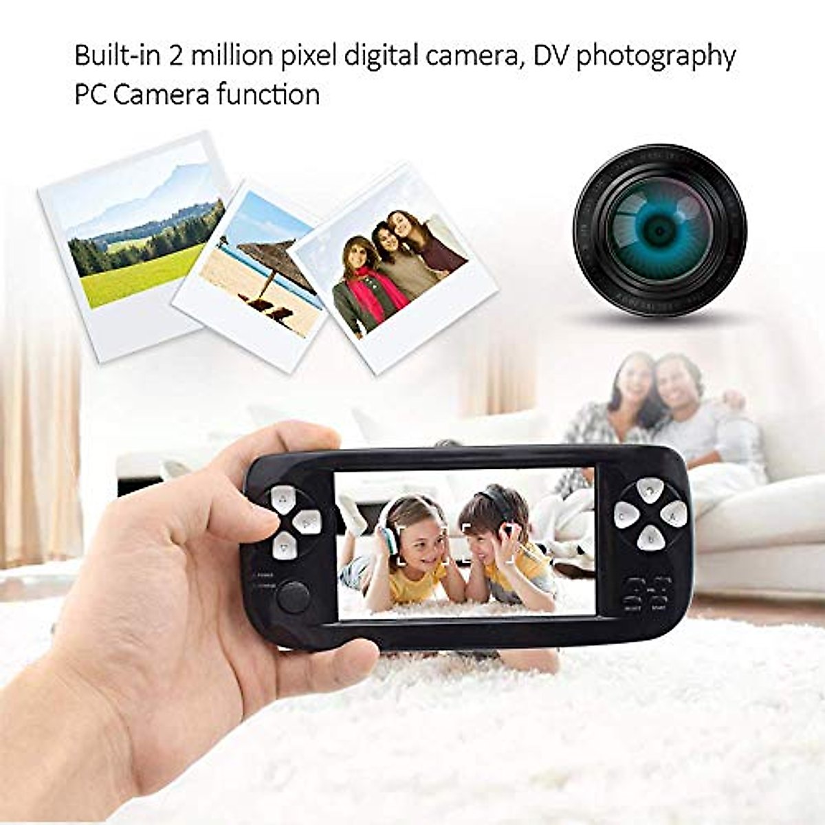 KIII Handheld Game Console , Retro Game Console 4.3 Inch 3000 Classic Games Portable Game Console Support TV Output - Black