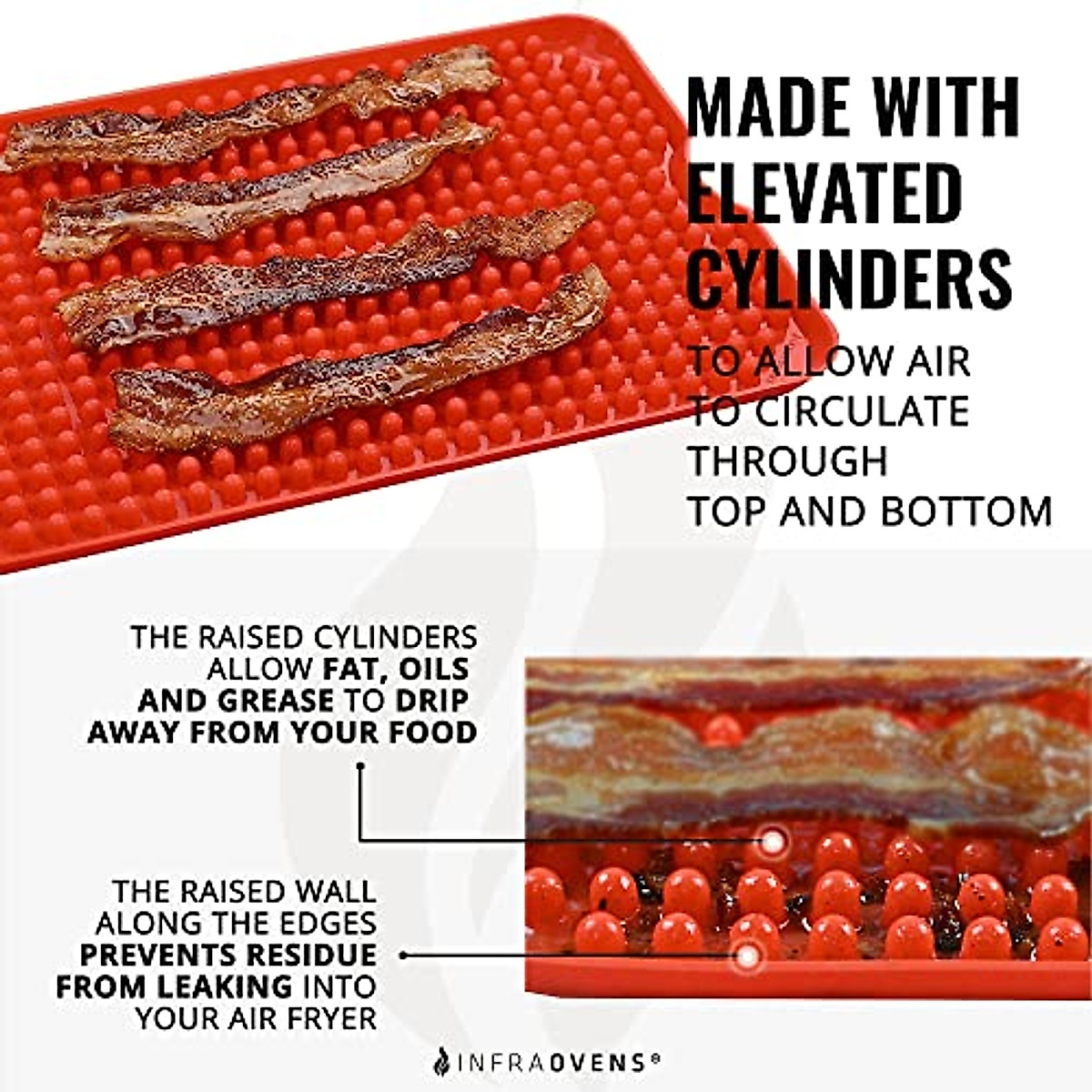 Air Fryer Liner Accessories for Ninja Foodi XL Smart FG551 6-in-1 Indoor Grill, Reusable Heat Resistant Mat for Air Fryer, Ninja Foodi Accessories, Easy Clean Replacement for Parchment Paper