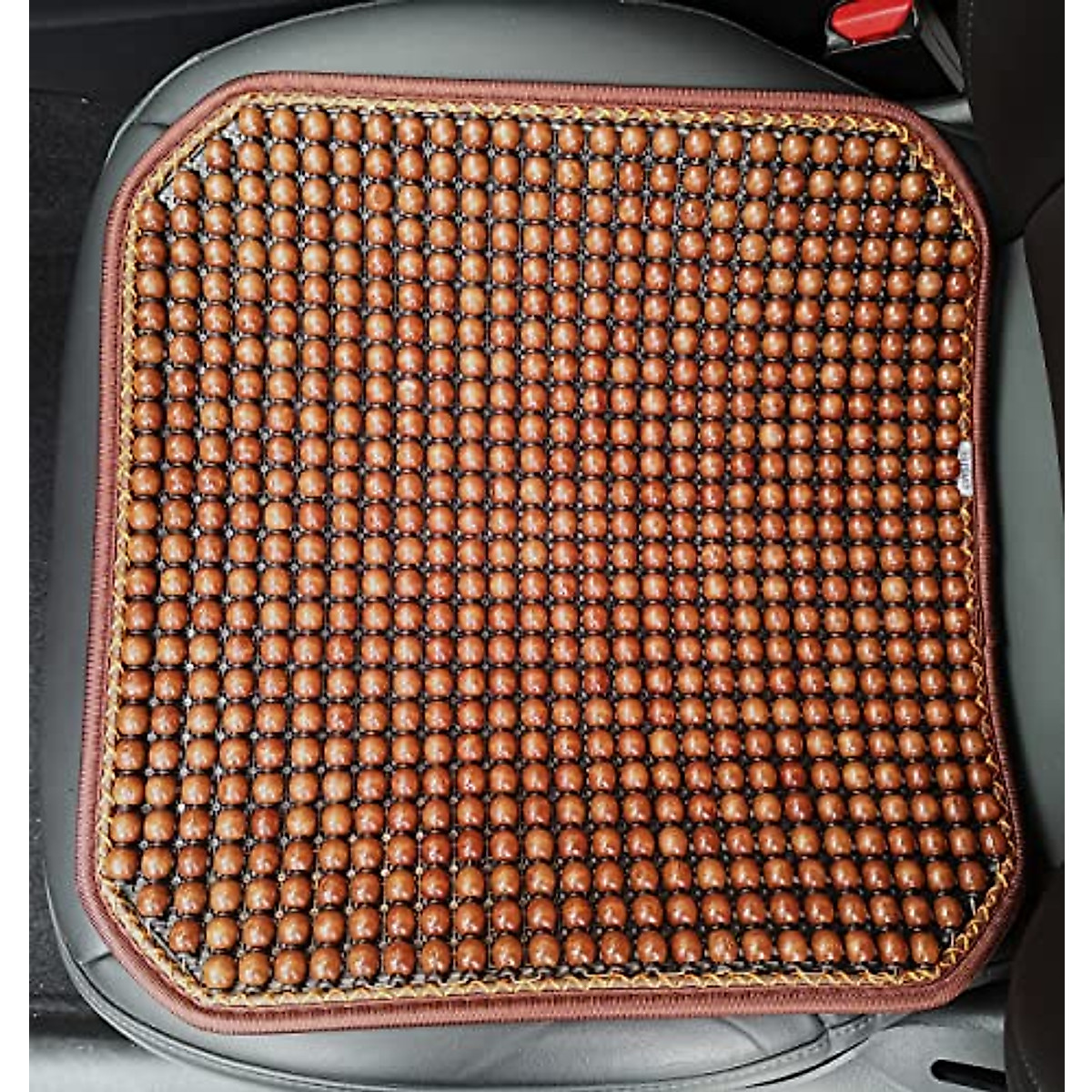 INCH EMPIRE Summer Cool Natural Maple Beads 678pcs Car Seat Cover Office Home Chair Square Pad Breathable Cushion(Light Brown)