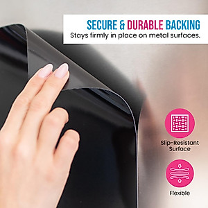 Magnetic Black Dry Erase Board for Fridge: with Bright Neon Chalk Markers - 12x8" - 4 Liquid Blackboard Markers with Magnet - Small Whiteboard Chalkboard for White Refrigerator