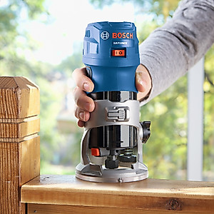 Bosch GKF125CEPK Colt 1.25 HP (Max) Variable-Speed Palm Router Combination Kit , Blue, 5.8 x 11 x 10.5 inches