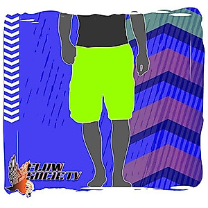 Flow Society Mens Black & Silver Argyle Athletic Shorts with Pockets