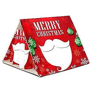 enheng Small Pet Hideout Creative Christmas Santa Red Hamster House Guinea Pig Playhouse for Dwarf Rabbits Hedgehogs Chinchillas
