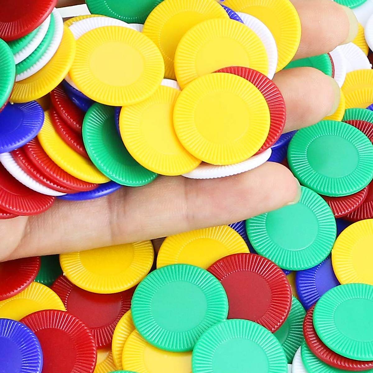 Wpxmer 300 Plastic Poker Chips, Poker Card Game Chips Bulk for Game Play, Learning Math Counting, 5 Colors