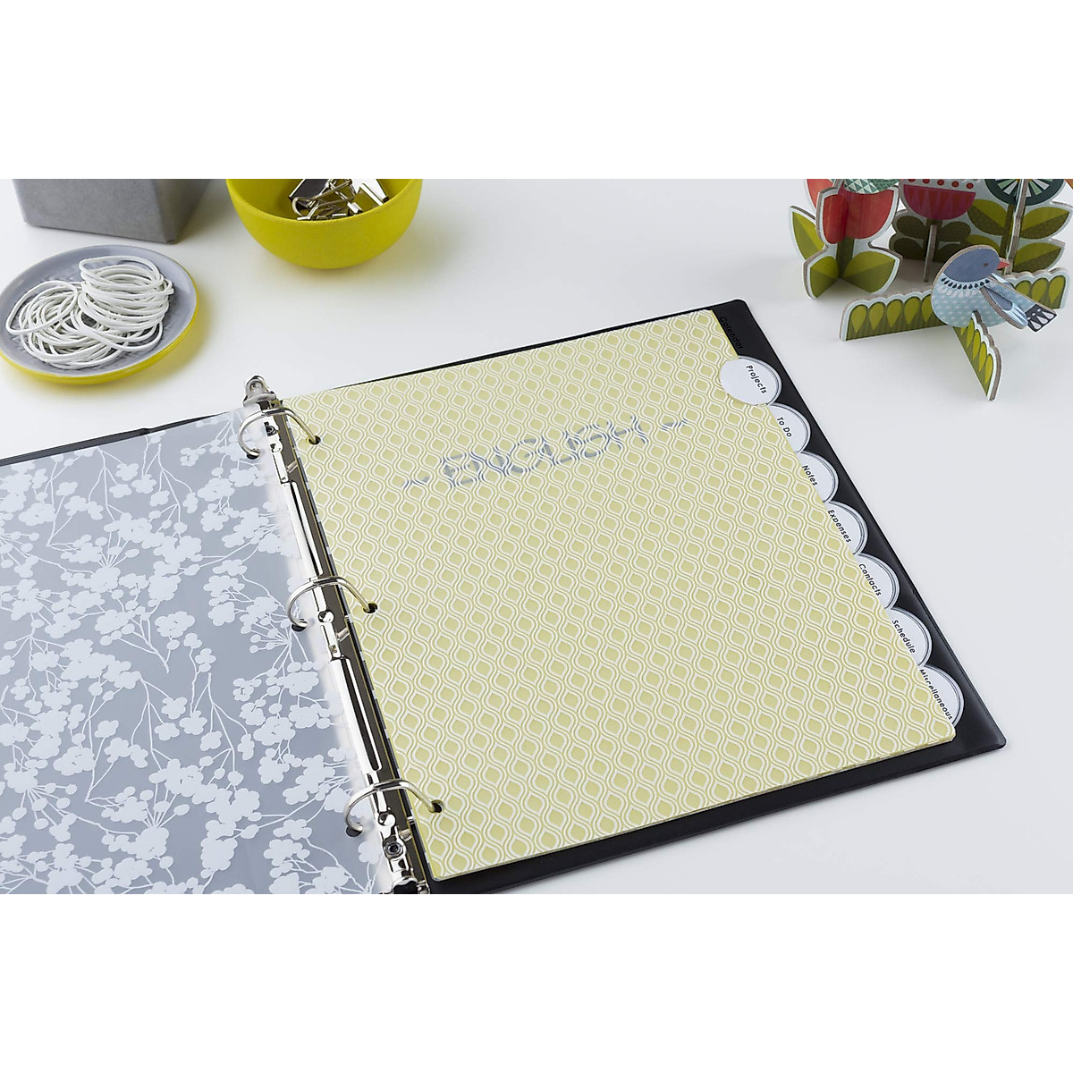 Avery Insertable Style Edge Plastic Dividers for 3 Ring Binders, 8-Tab Set, Assorted White Frosted Designs, 1 Set (11291)