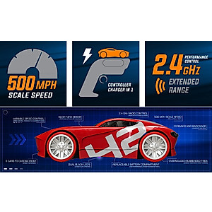 Tracer Racers Second Generation 2.4 GHz R/C High Speed Radio Control 1:64 Scale Race Add-on Car - Red