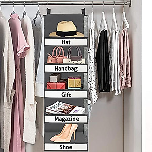 homyfort Hanging Closet Organizer, Weekly Clothes Storage Organizer for Kids, 5 Shelf with Side Pockets for Shoes,Nursery,Baby Clothing,Hat,Shirt,Dorm (Celadon)