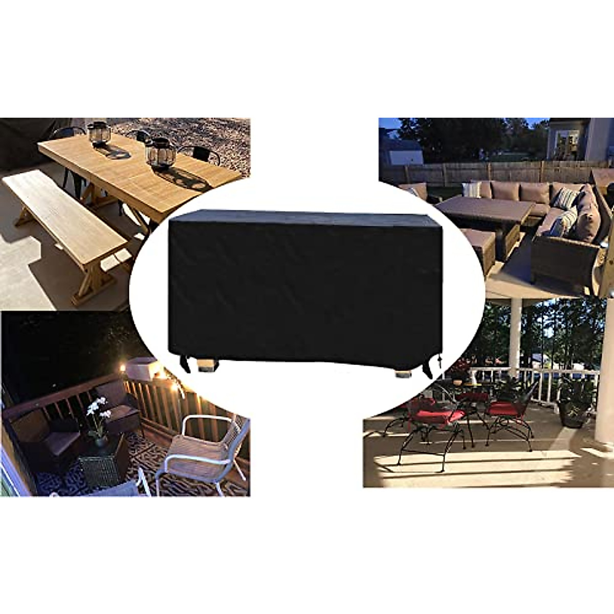 YWWQYBYQ Outdoor Coffee Table Cover,48"(L) x 24"(W) x 28"(H),Outdoor Lawn Waterproof Garden Furniture Cover,Durable Windproof, Fits Rectangle Patio Table