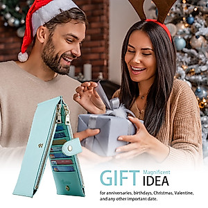 Travelambo RFID Wallet Women Large Size Bifold Multi Card Wallet Case with Zipper Pocke Credit Card Holder for Women