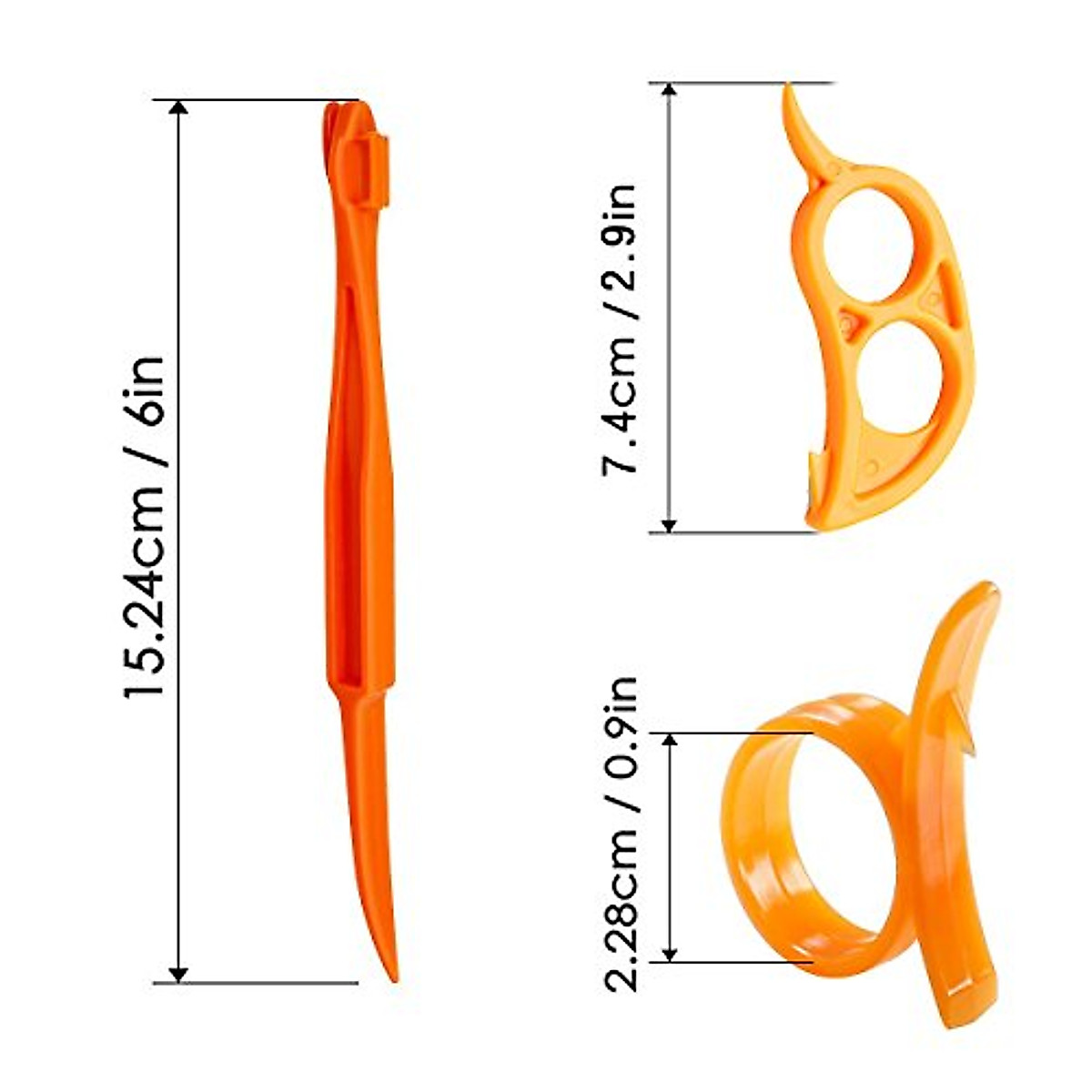 Orange Citrus Peelers, Cosmer Set of 15 Plastic Easy Slicer Cutter Peeler Remover Opener Kitchen Accessories Knife Cooking Tool Kitchen Gadget