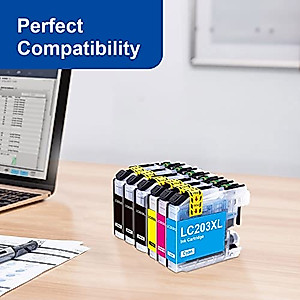 LC203 XL Compatible Ink Cartridge Replacement for Brother LC203 LC203XL LC201 LC201XL to use with MFC-J480DW MFC-J880DW MFC-J4420DW MFC-J680DW MFC-J885DW (6 Pack)
