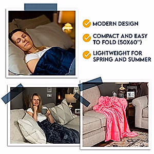 Quiilai Portable Flannel Weighted Blanket 10 lb 50"x 60" (Grey)