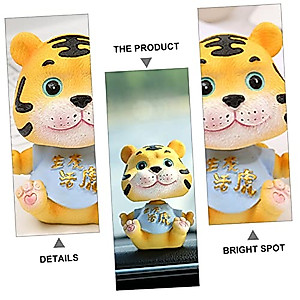 Abaodam 1pc Tiger Bobble Head Doll Chinese Gifts Bobbleheads Office Desk Decorations Bobblehead Animal Ornament Mascot Animal Figurine Cute Figure Model Souvenir Gift Tiger Car Ornaments