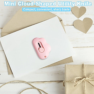 Mini Box Cutter,Right Or Left Handed Mini Cutter, Cloud Utility Knife Cat Paw Shape Keychain Box Opener, Retractable Portable Cutter Knife[pink] Pilipane