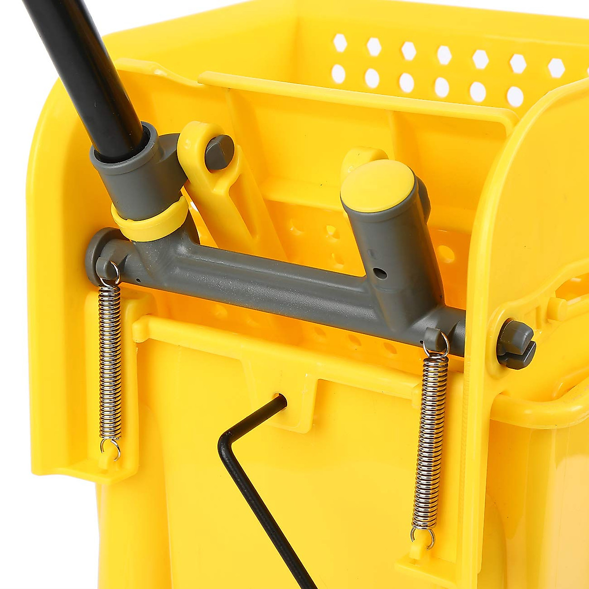 XinYun Mop Bucket with Wringer, Commercial Industrial Side-Press Wringer Combo on Wheels, Household Portable Bucket, 5 Gallon 21Qt, Heavy-Duty Wringe, Yellow 1