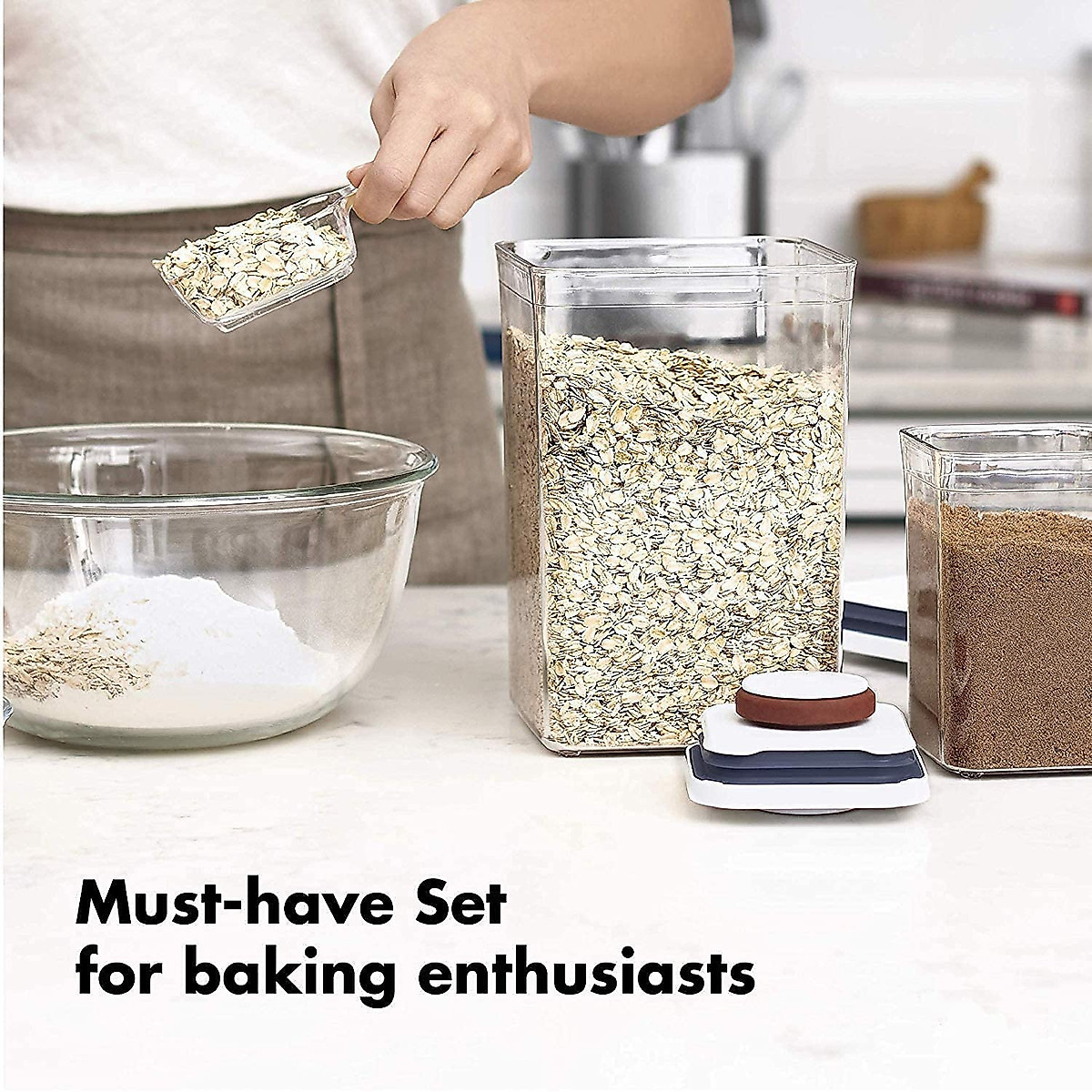 OXO Good Grips 8-Piece POP Container Baking Set with 5 Labels