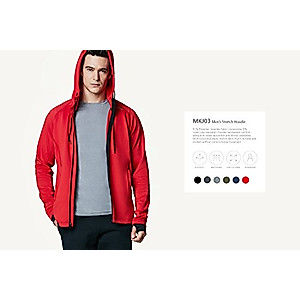 TSLA Men's Full Zip Up Hoodie Jacket, Long Sleeve Performance Training Hoodie, Lightweight Workout Running Track Jackets, Active Fullzip Jacket Grey, Small