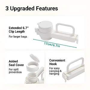 notstree Food Bag Sealing Clip with Pour Spout, Bag Clips for Food Storage, Bag Clips with Pour Spout, Seal and Pour Bag Clip, Bag Clips for Food with Spout for Food Liquid Snacks (3 PCS)