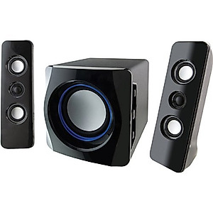 iLive Bluetooth Speaker System with Built-In Subwoofer, 7.28 x 8.86 x 7.28 Inches, Black (iHB23B)