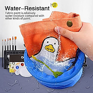 COLORFUL Fabric Paint Set for Clothes with 6 Brushes, 1 Palette, 12 Colors - Permanent Textile Paint Puffy Paint Kit for Shoes, Canvas - Non-Toxic Slick Painting Set for Adults, Beginner & Artists