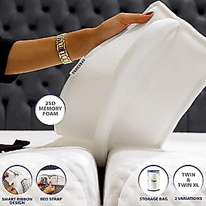 EPHEDORA 10" Extra Wide Bed Bridge Connector | Twin to King Converter Kit with Strap | Adjustable Mattress Connector for Bed | 25D Memory Foam | 10" Design | Non-Slip | Storage Bag Included