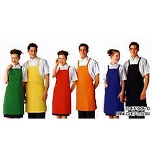 CHEFSKIN ADULT APRON WITH POCKET, POLYESTER FABRIC SUPER LIGHTWEIGHT AND COMFORTABLE EASY WEAR, EASY WASH, WONT FADE WONT SHRINK AVAILABLE IN WHITE, BLACK, LIME, GREEN, BABY BLUE, ROYAL BLUE, NAVY