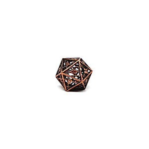 Hollow Dice of Devine Retribution - Metal Polyhedral Dice with Swords and Shields Design (Gun Metal D20)