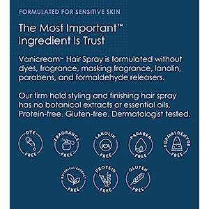 Vanicream Firm Hold Hairspray, Fragrance and Gluten Free, For Sensitive Skin, 8 Ounce, Packaging May Vary
