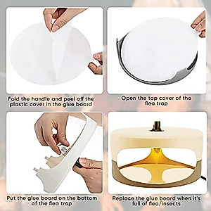 15PCS Flea Trap Refills, 7.1 in Flea Trap Refill Discs Replacement Glue Boards Fits Most Model of Indoor Flea Killer Fly Killer Insect Trap, Fly Trap Refill Glue Pads