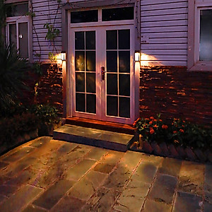 LANTKD 4pcs Solar Outdoor Garden Wall Lamp, Home Garden Villa Arrangement Outdoor Waterproof Lamp Induction Lighting Street Lamp Landscape Lamp