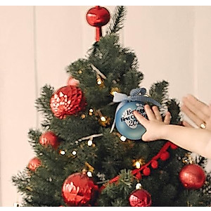 2022 Baby's First Christmas Ornament Keepsake Ball - Resin - 1st Holiday Decoration - Blue Baby Boy - Custom Name Date Birth Info