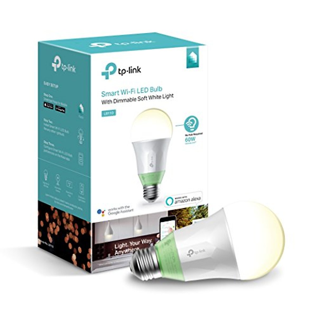 Kasa Smart Light Bulb by TP-Link – WiFi Bulbs, No Hub Required, Old Version, Works with Alexa & Google (LB110)