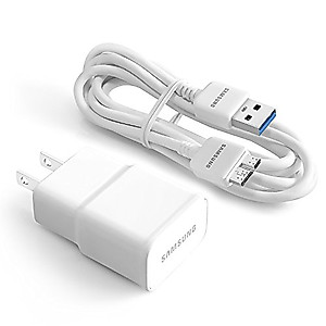 Samsung Charger EP-TA10JWE, 5.0V 2Amp Charger Adapter with Samsung Data Sync Cable ET-DQ11Y1WE for Galaxy S5/Note 3 - Non Retail Packaging - WHITE