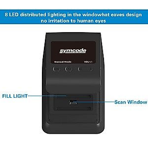 Symcode 1D 2D Hands-Free Barcode Scanner, with Omnidirectional Automatic Sensing Scanning Barcode Reader Adjustable Screen Scanning Platform Scanner for POS PC Supermarket Bookstore