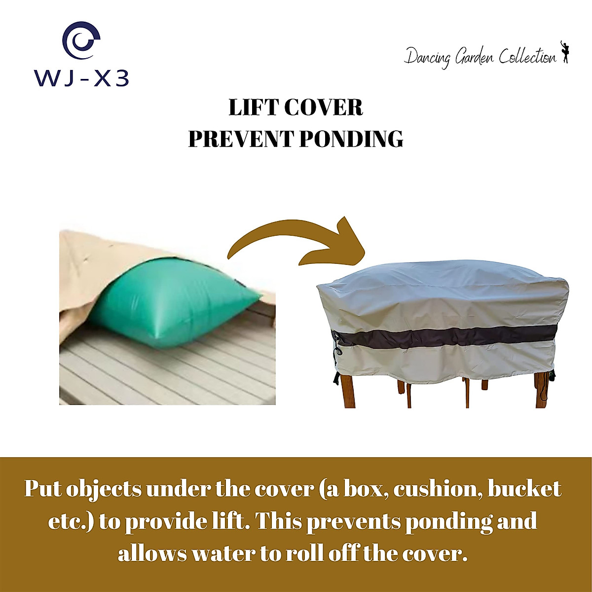 WJ-X3 3-Seater Outdoor Bench Cover, Heavy Duty Patio Bench Cover, Waterproof Bench Cover, High Wind Resistant Design for Porch Bench Cover, 86W x 30D x 35H, Beige & Coffee