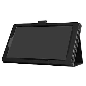 for Amazon Kindle All New Fire 7 SR043KL 7th/9th Generation Smart Cover,Ultra Slim Folio Stand Leather Case Cover for Kindle Fire HD7 7" (2017/2019 Release) (Li-Black)