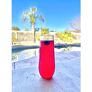 LeSuz 100% Tritan Plastic Champagne Stemless Flutes. Set of 6, 12oz. Shatterproof, BPA-FREE, Dishwasher Safe, Long Lasting Stemless Champagne Flute. Better than Champagne Glasses. Mimosa Flutes.