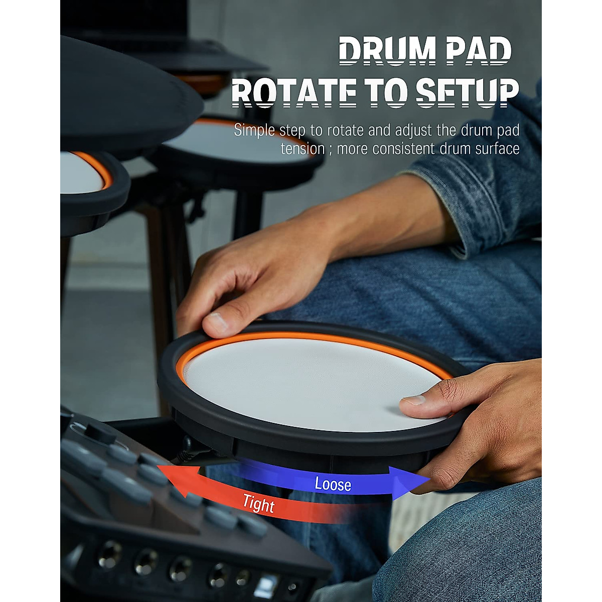 Donner DED-100 Electric Drum Set, Electric Drum for Beginner/Intermediate and Donner Electric Drum AMP 35-Watt with Aux in and Wireless Audio Connection