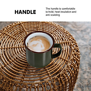 Hemoton Hiking Backpack Enamel Mug Cup Enamel Mug Vintage Iron Water Cup Small Tass Hot Pot Coffee Tin Mug Metal Camping Cup for Tea Beverage Whiskey Wine (Green) Hot Cocoa Mug Camping Gear