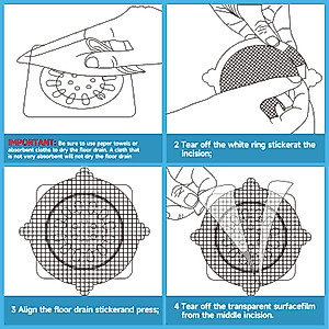 VIVIDLY 50 Pack Disposable Shower Drain Cover Hair Catcher Shower Drain Mesh Stickers, Bathroom, Bathtub, Kitchen, Sink, for Human and pet Hair (50)