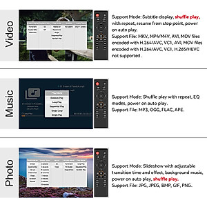 HDMI Media Player with One More Remote Control, Black Mini 1080p Full-HD Ultra HDMI Digital Media Player for -MKV/RM- HDD USB Drives and SD Cards