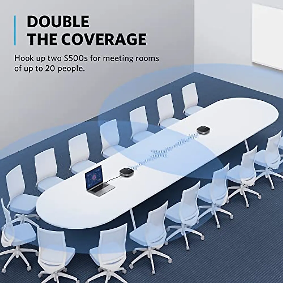 Anker PowerConf S500 Speakerphone with Zoom Rooms and Google Meet Certifications, USB-C Speaker, Bluetooth Speakerphone for Conference Room, Conference Microphone with Premium Voice Pickup