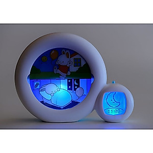 Pabobo Sveglia educativa Giorno-Notte 5 in 1 con Display per Bambini Moon 0-3 anni - Moon