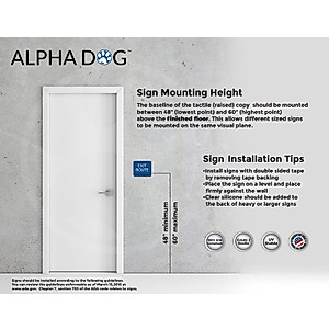 ALPHA DOG ADA SIGNS - Exit Route Sign with Braille for Your Business, 5x6 Inch, ADA Compliant, Indoor or Outdoor, Easy Installation, Made in the USA, Blue